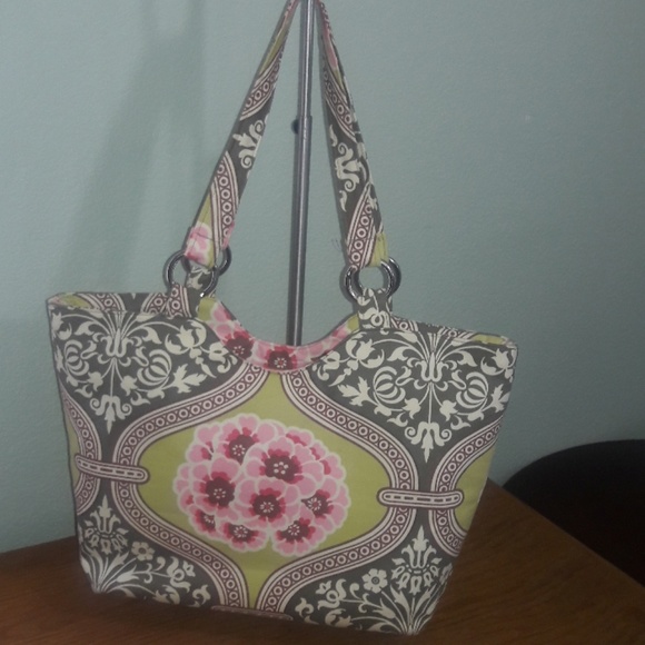 Bags | Euc Floral Spring Pink And Green Two Strap Bag | Poshmark